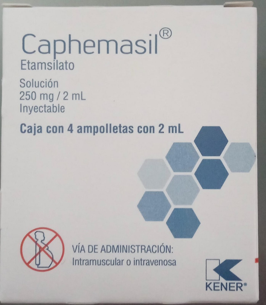 Caphemasil Etamsilato sol 250mg/2ml iny caja 4 ampolletas im/iv ...